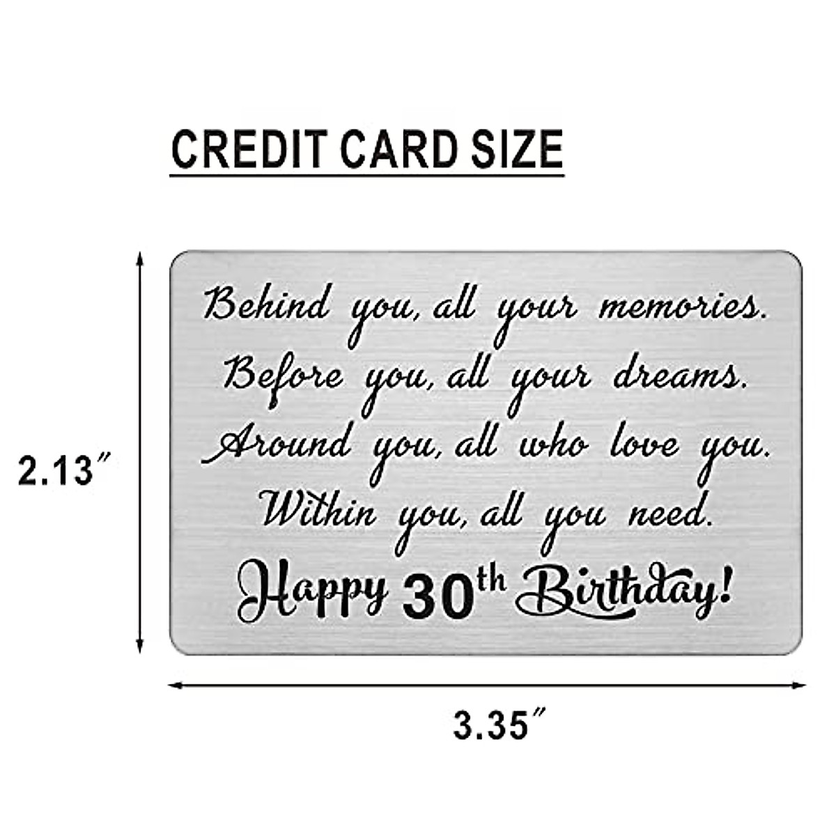 30th Year Old Happy Birthday Gifts, Funny 30th Birthday Gifts for Women Men Him Her, Engraved Wallet Insert Card Decorations Present