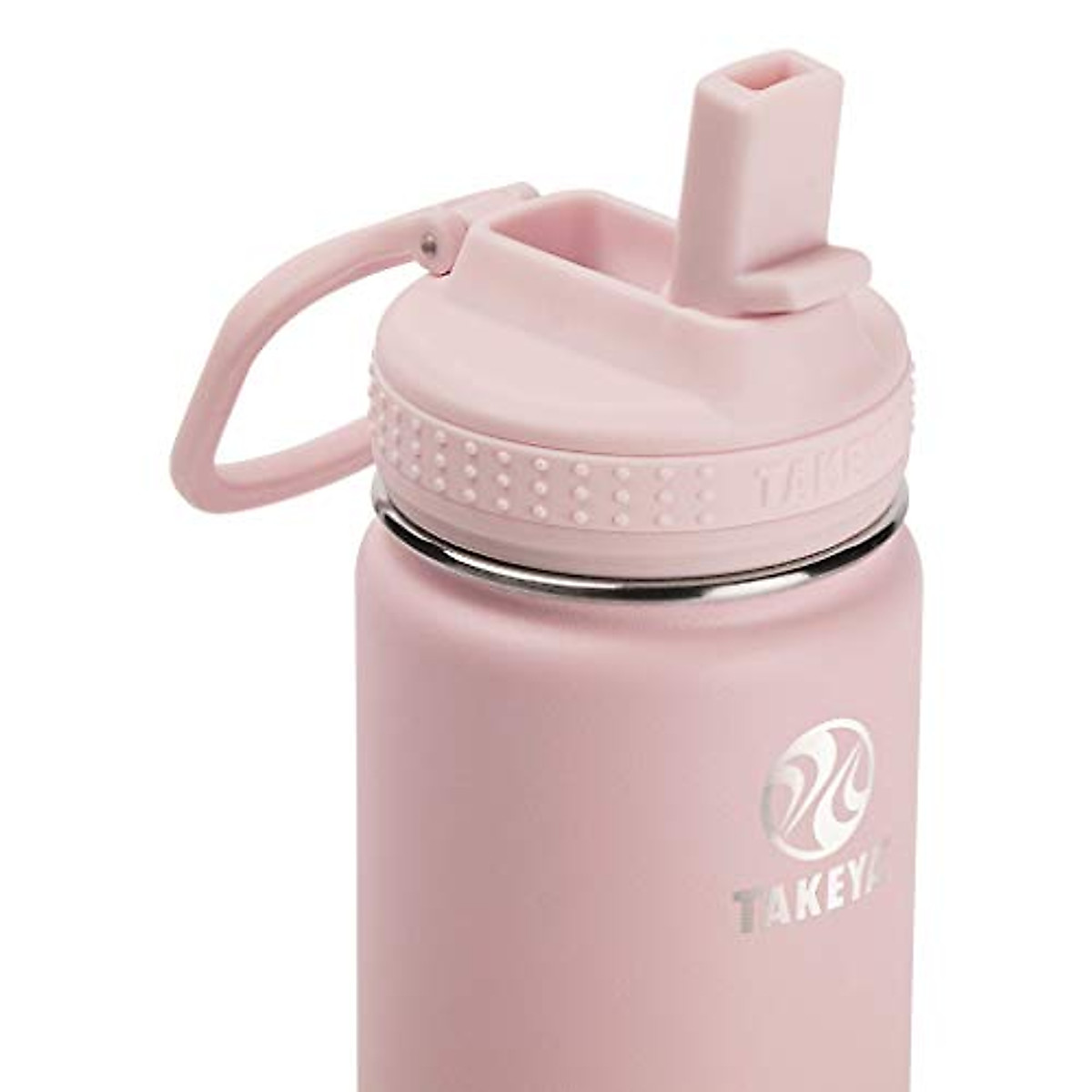 Takeya Actives Kids Insulated Stainless Steel Water Bottle with Straw Lid, 14 Ounce, Blush & Actives Insulated Stainless Steel Water Bottle with Straw Lid, 32 Ounce, Blush