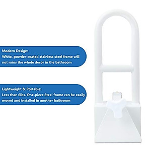 Butizone Bathtub Safety Rail, Medical Adjustable Tub Grab Bar Handle Clamp Safety Handrail Support for Seniors and Elderly