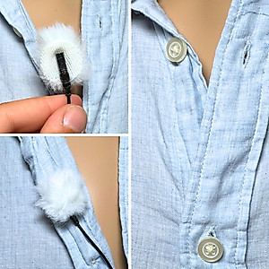 URSA Fur Circles - Mini Windshields for Lavalier/Lapel Microphones. Reduce Wind Noise & Clothing Rustle. Compatible with Sennheiser, RODE, Sanken, Tascam & More (9x Circles + 30x Stickies, White)