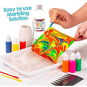 Original Stationery Rainbow Marbling Kit for Kids, to Make Marble Art and Craft Kids Will Love, Great Arts and Crafts and Rainbow Gifts for Girls