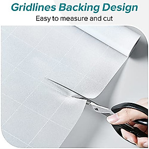 DOWELL Privacy Window Film, Frosted Glass Window Film for Bathroom, Static Cling Non Adhesive Window Clings, Opaque Door Shower Covering, UV Blocking Window Sticker for Home Office, 17.5 x 78.7 inches