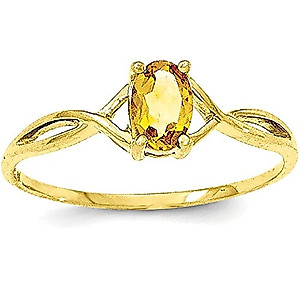 IceCarats 10K Yellow Gold Orange Citrine Ring Gemstone Band November Birthstone Jewelry Size 7