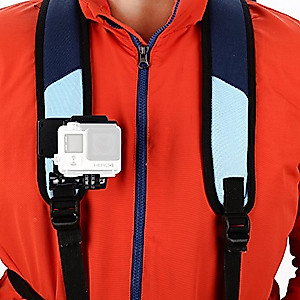 Sametop Backpack Strap Mount Quick Clip Mount Compatible with Gopro Hero 11, 10, 9, 8, 7, 6, 5, 4, Session, 3+, 3, 2, 1, Hero (2018), Fusion, Max, DJI Osmo, Xiaomi Yi Action Cameras