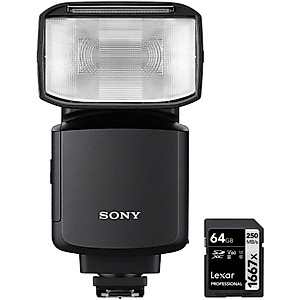 Sony HVL-F60RM2 Compact Wireless Radio Flash Bundle with Lexar Professional SDHC/SDXC 1667x UHS-II 64GB Memory Card