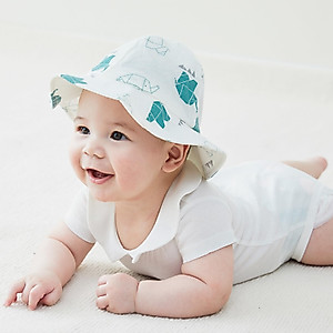 pureborn Baby Hat Newborns Boys Girls Spring Summer Sun Hats Bucket Breathable Cotton Elephant 0-3 Months