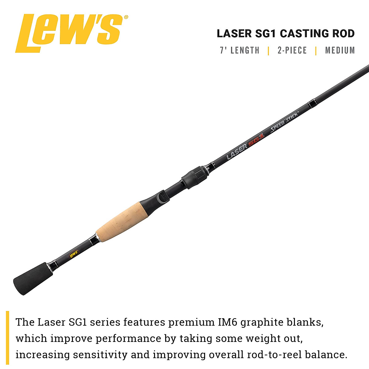 Lew's Laser SG1 7'0" Medium 2-Piece Casting Rod