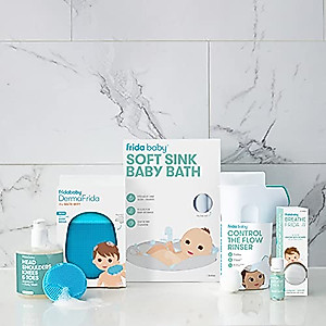 Frida Baby Soft Sink Baby Bath|Easy to Clean Baby Bathtub + Bath Cushion That Supports Baby's Head