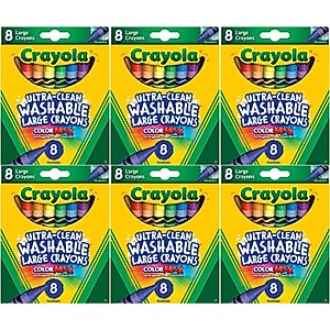 Crayola Kid's First Large Washable Crayons, 8 Count (Pack of 6)