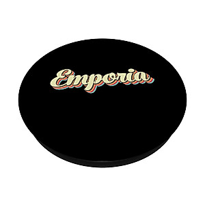 Emporia TShirt Retro Art Baseball Font Vintage PopSockets Swappable PopGrip