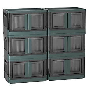 Kitchen Organization - Collapsible Food Storage Containers, Plastic Under Sink Organizers and Storage, 8.4 Gal Spice Organizer, Stackable Kitchen Sink Organizer, Stackable Storage Bins with Wheels