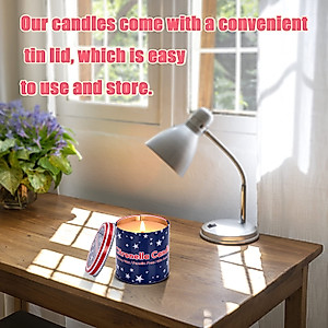 Citronella Soy Candles Outdoor, Yvenjoy American-Flag Long-Lasting Scented Candles Gifts Set for Women Natural Soy Wax Candle, Portable Travel Jar Candle for Home, Garden, Backyard, 2-Pack x 8oz