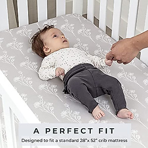 Pobibaby - 2 Pack Premium Fitted Baby Girl Crib Sheets for Standard Crib Mattress - Ultra-Soft Jersey Knit, Safe and Snug, and Stylish Floral Crib Sheet (Wildflower)