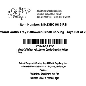 Wood Coffin Tray Halloween Black Serving Trays Set of 2 Sizes Wooden Coffins Shape Dessert Platter Spooky Gothic Home Table Decor Box Organizer Holder