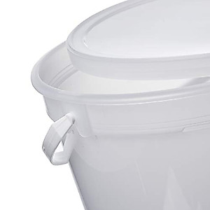 Consolidated Plastics Pail with Handle, HDPE, 4 Quart, Natural, 10 Piece