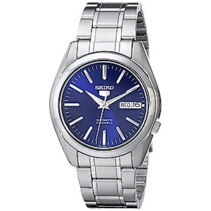 SEIKO Men's SNKL43 5" Stainless Steel Automatic Watch, Blue