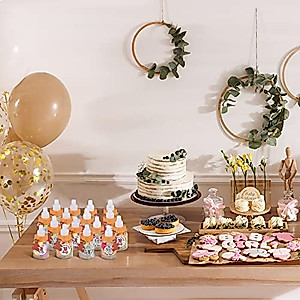 48 Pcs 1.5 x 3.4 Inch Mini Baby Bottle Shower Feeding Bottle Favor with 500 Adhesive Baby Shower Thank You Stickers and 48 Pcs Bear Shaped Decors for Baby Shower Party