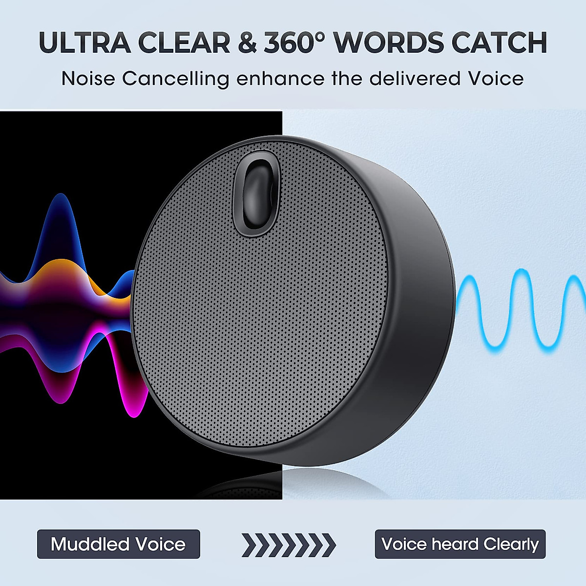 KIXAR USB Computer Speaker with Microphone, Laptop Speaker with Mic, Hand Free Enhanced Voice Pick up, Compatible with Zoom for Personal Call and Home Office Meeting