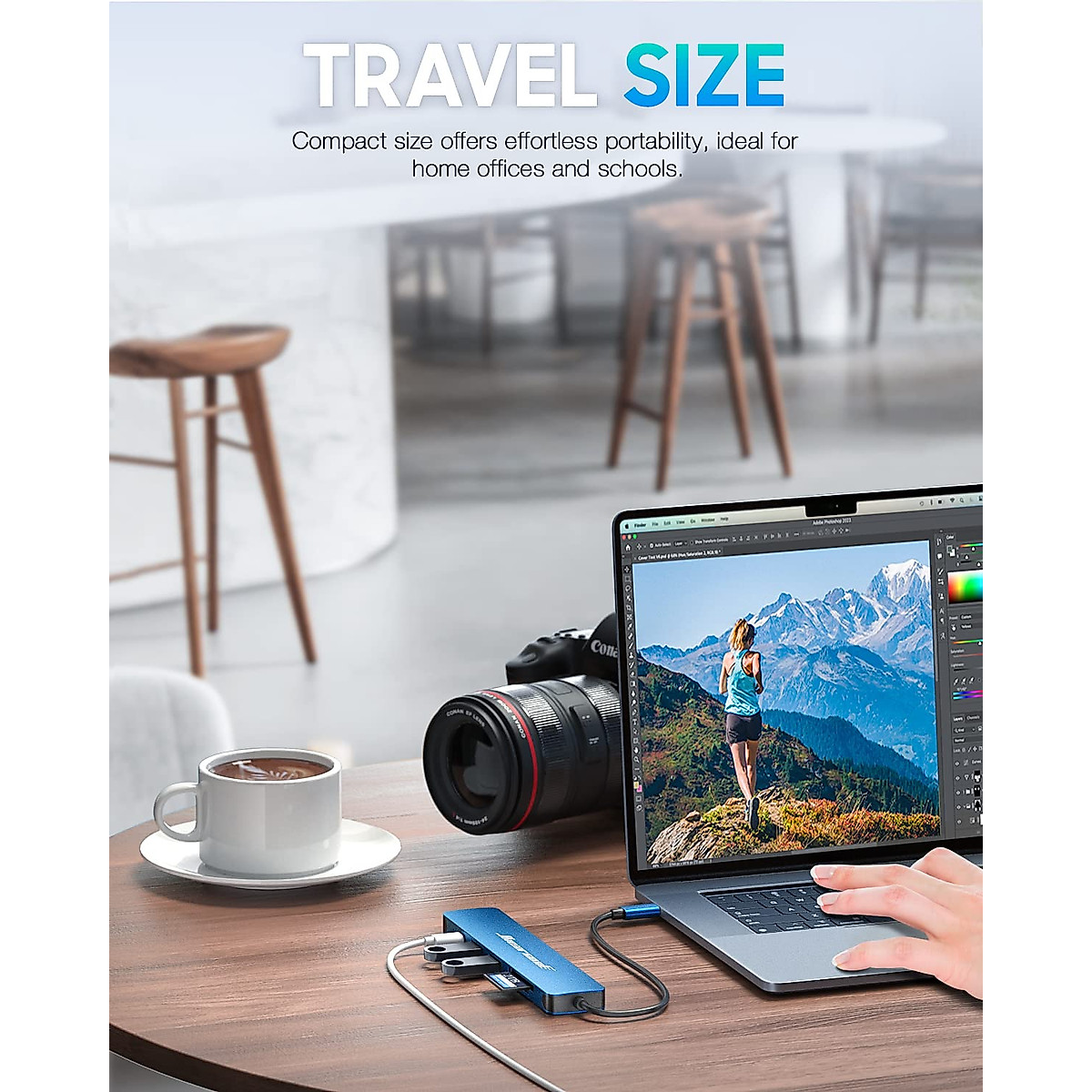 Hiearcool USB C Hub, MacBook Pro Adapter USB C Dongle, 7 in 1 USB C to HDMI Multi-port Adapter Compatible for USB C Laptops Nintendo and Other Type C Devices (Midnight Blue+Rose Gold)