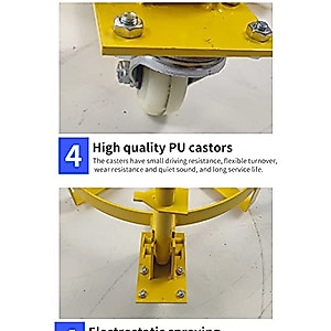 55 Gallon Drum Dolly - Stuffygreenus Industry Heavy Duty Barrel Wheels Barrel Dolly for 55 Gallon Drum Cart with Tow Bar Round Dolly Steel Low Profile, 1200lbs