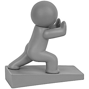 Cute Door Stopper, Buddy Decorative Door Stop, Protects Your Floors (Gray, 1 Pack)