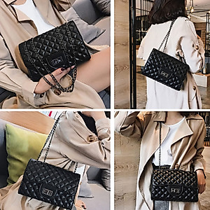 MIKOWEN Women's CrossBody Phone Bags,PU Leather Purse Handbags Mini Cell Phone Shoulder Bag with Card Slots and Shoulder Strap (Black-Large)