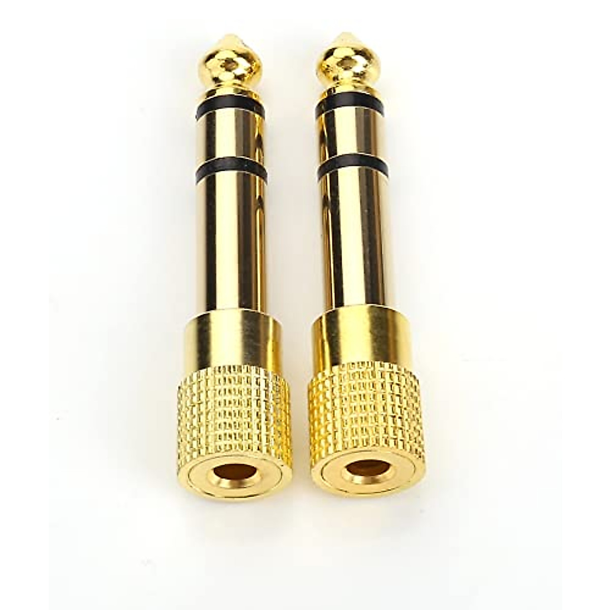Devinal Professional 6.35mm 1/4 inch Plug to 3.5mm 1/8 inch Jack Gold Plated TRS AUX Stereo Audio Headphone Jack Adapter Converter Connector(2 Pack)