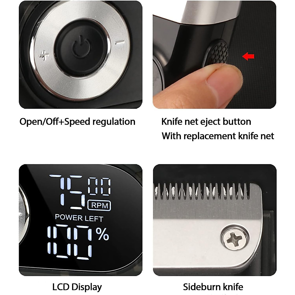 KEMEI Razor Barber for Men,Electric Razor Rechargeable with Beard Trimmer,Cordless Lithium Titanium Razor with Travel Case