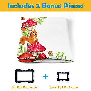Mushroom Baby Stuff, Woodland Squirrels Baby Monthly Milestone Blanket for Newborn Photo Taken - Baby Age Blanket with 2 Frame