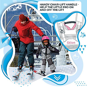 Sklon Ski and Snowboard Harness Trainer for Kids - Teach Your Child The Fundamentals of Skiing and Snowboarding - Premium Training Leash Equipment Prepares Them to Handle The Slopes (Pink Snowflake)