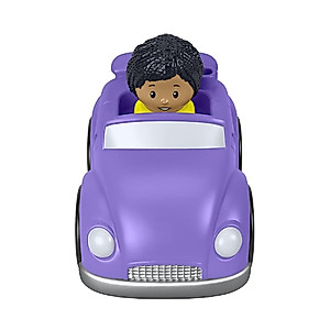 Little People Collectible Wheelies Car - HGP73 ~ Purple Convertible Love Bug Car ~ AA Girl Driving