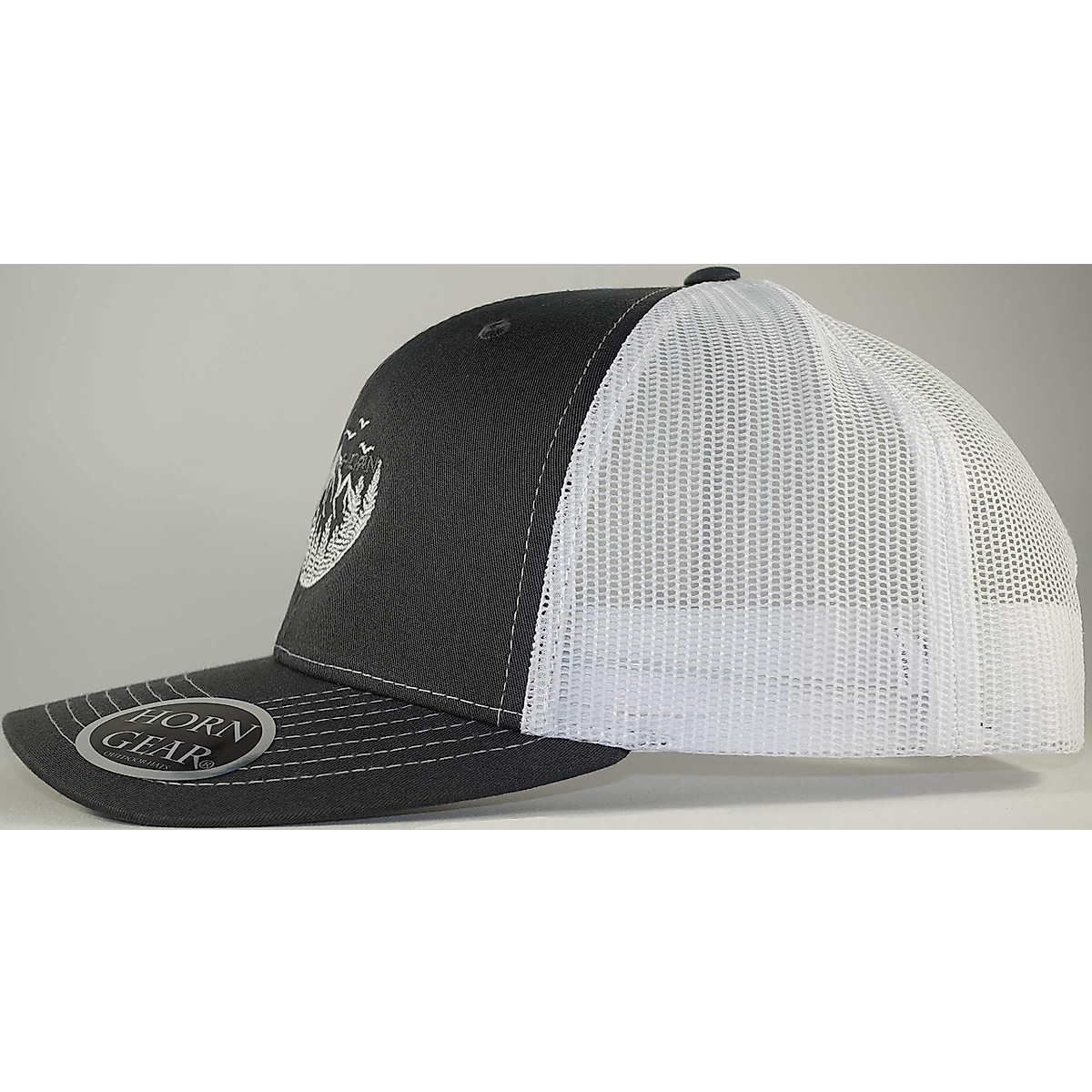 HORN GEAR Trucker Hat - Mountain Hat Edition (Charcoal/White)
