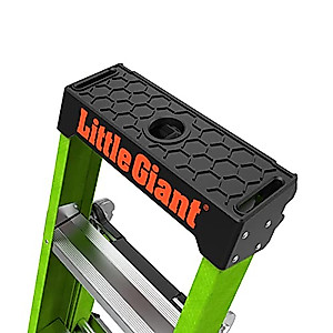 Little Giant Ladders, King Kombo 2.0 XT, Industrial, M6, 6 Ft. A Frame, 10 Ft. Extension, Fiberglass, Type 1AA, 375 lbs Weight Rating, (13936-071), Hi-viz Green