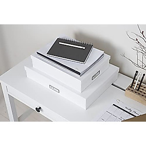 Bigso Box of Sweden 934145541 A3 Storage Box, Fibreboard, White, 31 x 43.5 x 8.5 cm