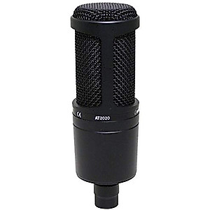 Audio-Technica AT2020 Studio Recording Microphone-Cardioid Condenser Mic Bundle with Rockville RDMS70 Desktop Mic Stand with Boom with Steel Round Base with Adjustable Height
