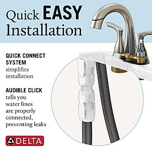 Delta Faucet Broadmoor Pull Down Bathroom Faucet Brushed Nickel, Bathroom Faucet, Bathroom Sink Faucet with Pull Down Sprayer, Centerset Bathroom Faucet with Magnetic Docking, Matte Black 25765LF-SSPD