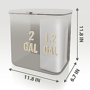 Kitchen Trash Can for Counter Top or Under Sink, 3.2 Gallon Large Capacity Dry and Wet Separation Hanging Trash Bin for Cupboard/Bathroom/Office, Kitchen Waste Bin with Scraper and Liquid Container