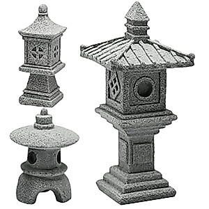 Operitacx 3Pcs Pagoda Tower Statue Mini Pagoda Model Miniature Pagoda Figurine Fish Tank Aquarium Landscape Ornament Zen Garden Bonsai Flowerpot Decoration