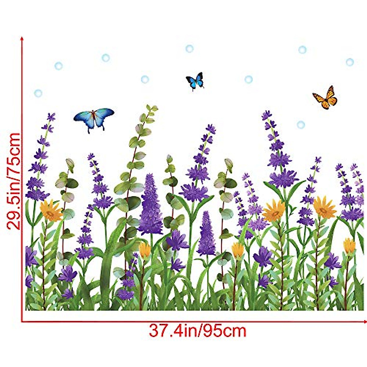 Amaonm Removable 3D Waterproof Green Plants Grass and Dandelion Wall Decals DIY Peel and Stick Decor Wall Sticker for Kids Girls Baby Bedroom Living Room Kindergarten Nursery Classroom Decoration