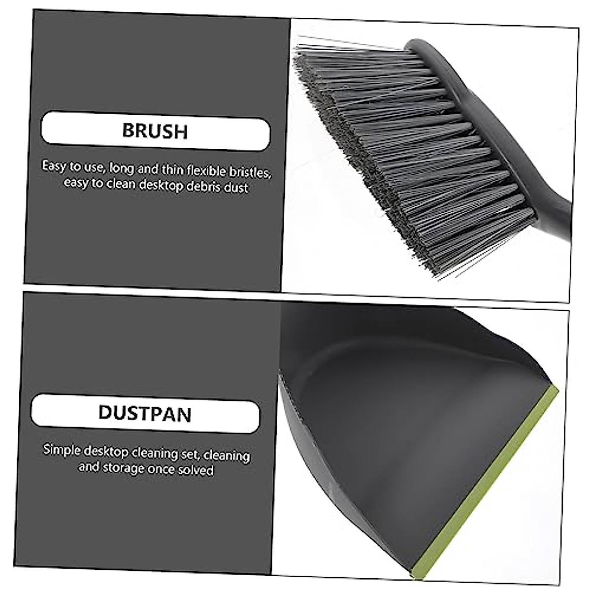 Gogogmee 1 Set Desktop Sweeping Set Screen Keyboard Mini Clean Keyboard Small Desk Broom Mini Cleaning Tool Household Cleaner Broom with Mini Brush Desktop Sweep Broom Whisk Pan Abs