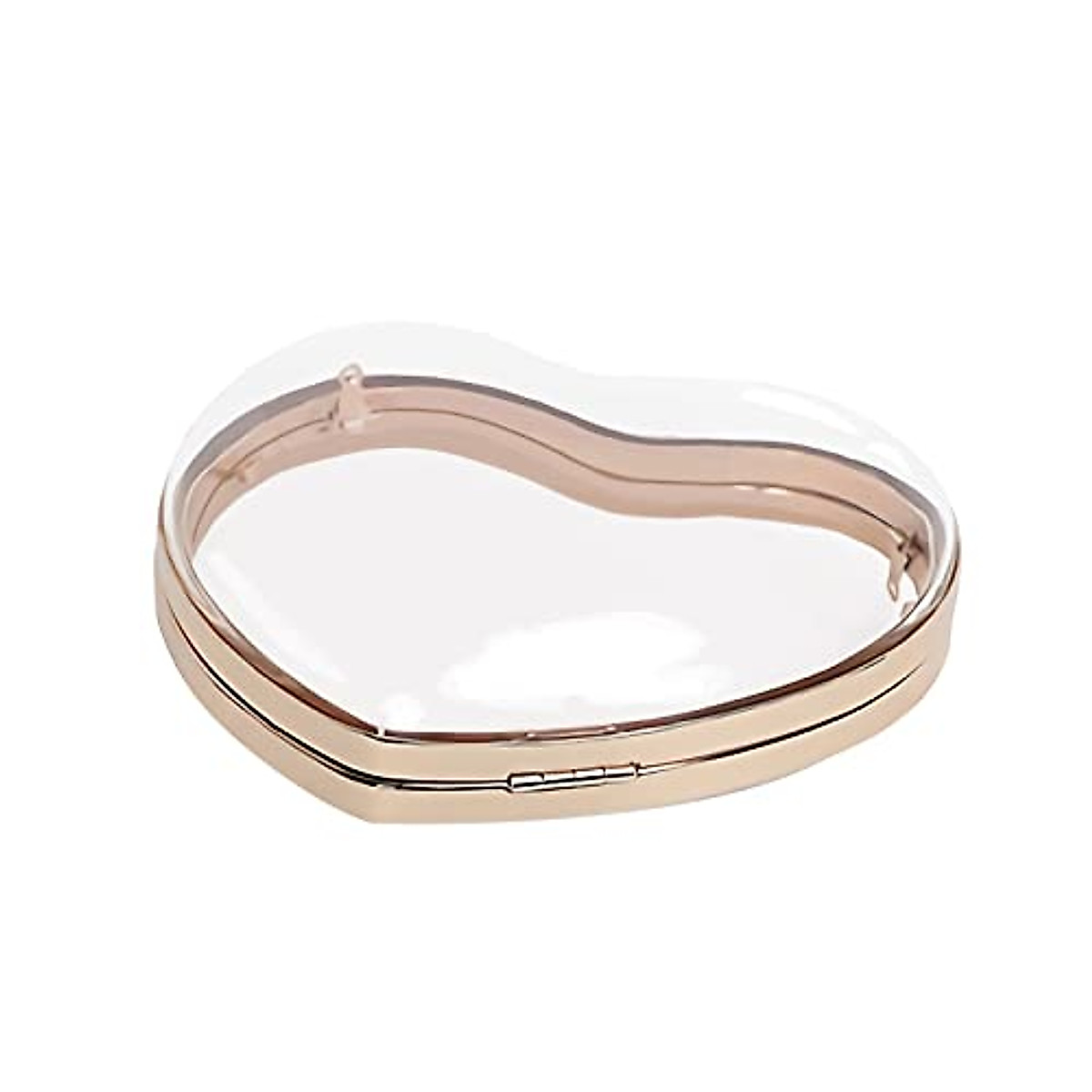 JAMBHALA Women Clear Acrylic Clutch Bag Mini Heart Handbag Evening Pouch with Detechable Chain (gold)