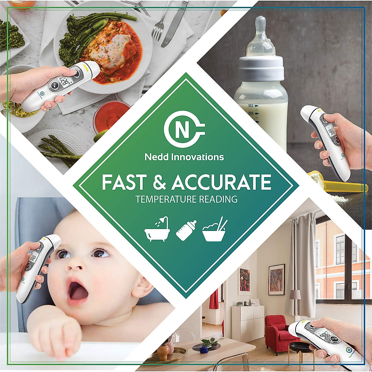 Infrared Thermometer for Adults | Forehead and Ear Infrared Thermometer | NEDD Innovations Digital Temporal Fever Forehead Thermometer for Adults, Baby, Kids, Indoor and Outdoor USA Based Company