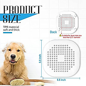 Drain Clean Cover White,Square Drain Shower Cover, Silicone Hair Stopper with Suction Cup,Easy to Install and Clean Great for Hair Loss, Suitable for Bathroom,Bathtub,Kitchen 5 Pack(White)