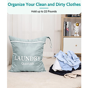 Quatish Travel laundry bags, 2 Pack Laundry Bag Travel, Portable Wet Bag Dirty Clothes Travel Bag, Washable and Small Laundry Bag with Handles, Travel Size Toiletries for Gym, Camping