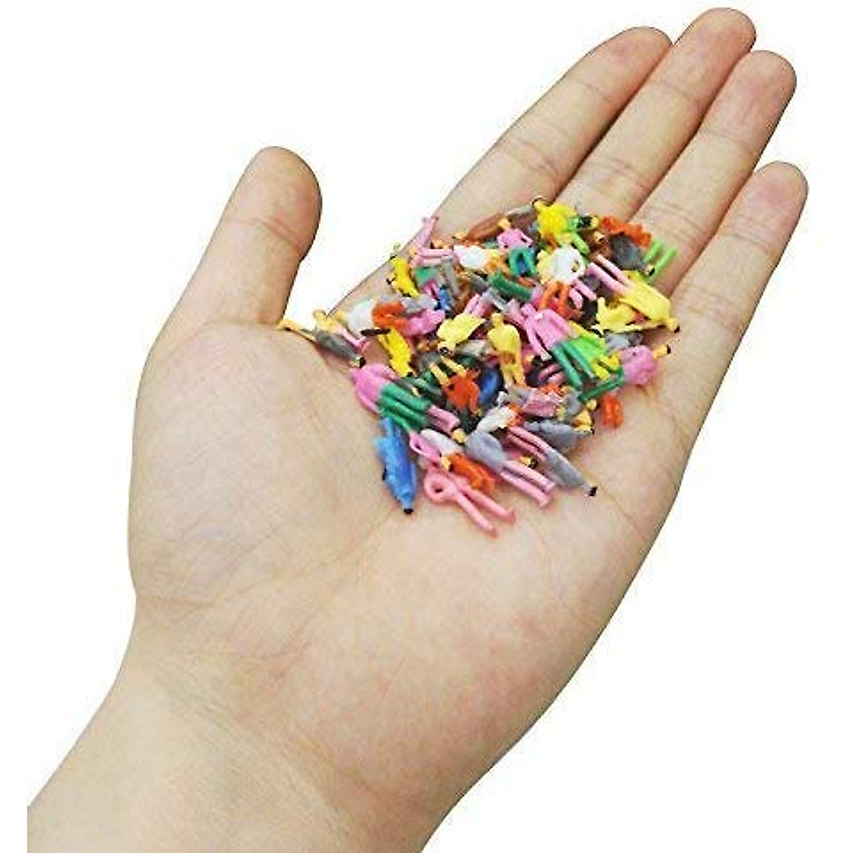 1:100 HO Scale Models People Set, Airlxf 100PCS DIY Resin Scale Figures Tiny People Sitting Mixed Painted Model People Colorful Seated Standing People Train Park Street Passengers Sitting Pose