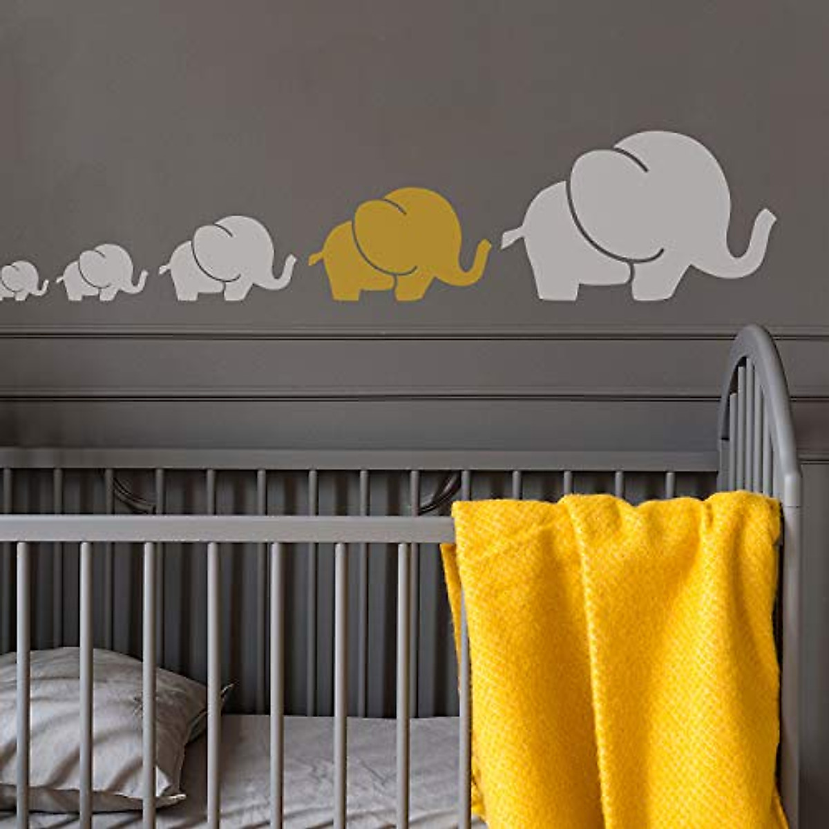 NAKLEO 5 pcs Reusable Plastic Stencils - Elephant Mammal Animal - 13.4" to 3.5" - Pattern Children Kids Painting Template Room Decor - Craft DIY Wall Furniture