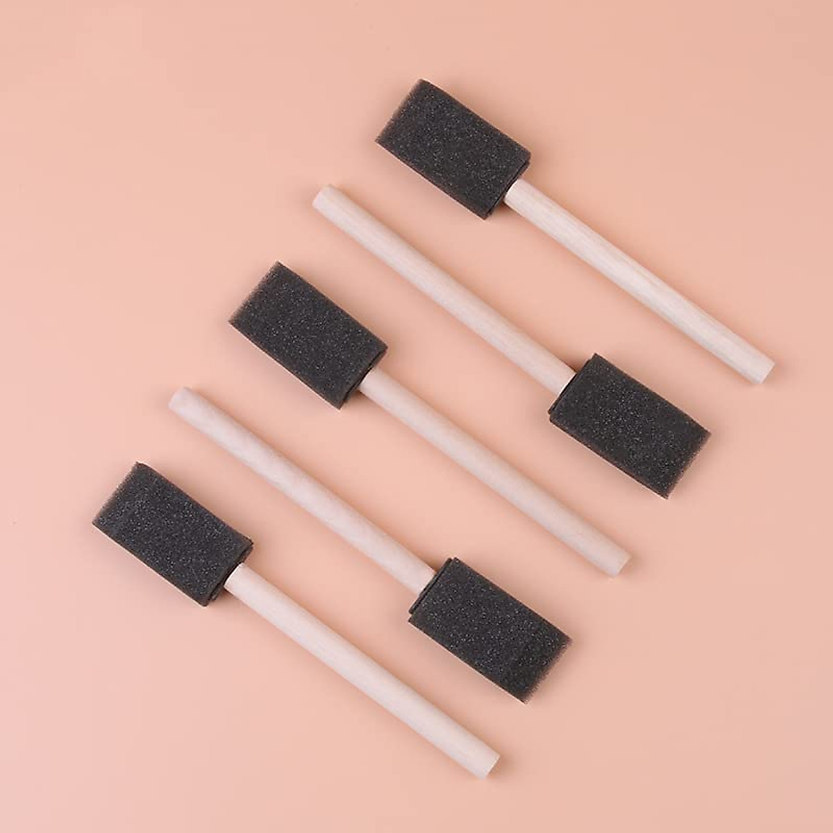 Artlicious Foam Brush Set - Pack of 50 Disposable, 1-inch Sponge Paint Brushes for Acrylic Painting, Staining, Varnishes & DIY Craft Projects - Art Supplies﻿