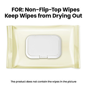 Reusable Wipe Lid for Baby Wipes Refill, Reusable for Over 1 Year, Replacement Cover Cap for Non Flip Top Wipes, Open Top Diaper Wipes, 2 Pcs