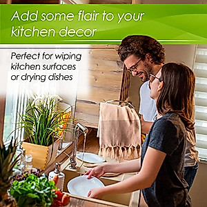 Hand Towels - Kitchen towels - Bathroom Decorative Towels - 100% Cotton Turkish Towels - Peshtemal Soft Towel for Face Hand Hair Home Tea Dishcloth Guests - Absorbent Quick Dry Towels Set of 2 (Beige)