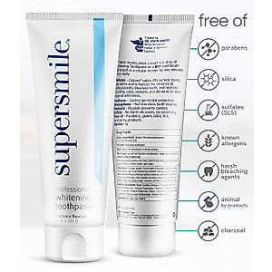Supersmile Professional Teeth Whitening Toothpaste with Fluoride, Icy Mint, 8 oz
